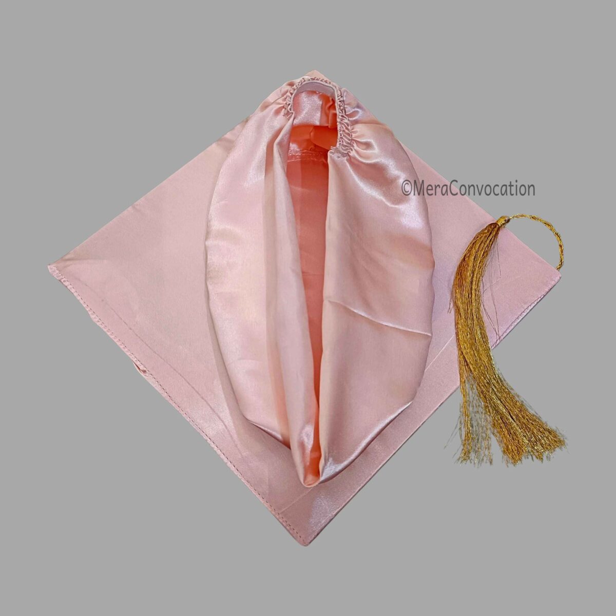 Baby Pink Shiny Kids Graduation Gown with Golden Border and Cap – Mera ...