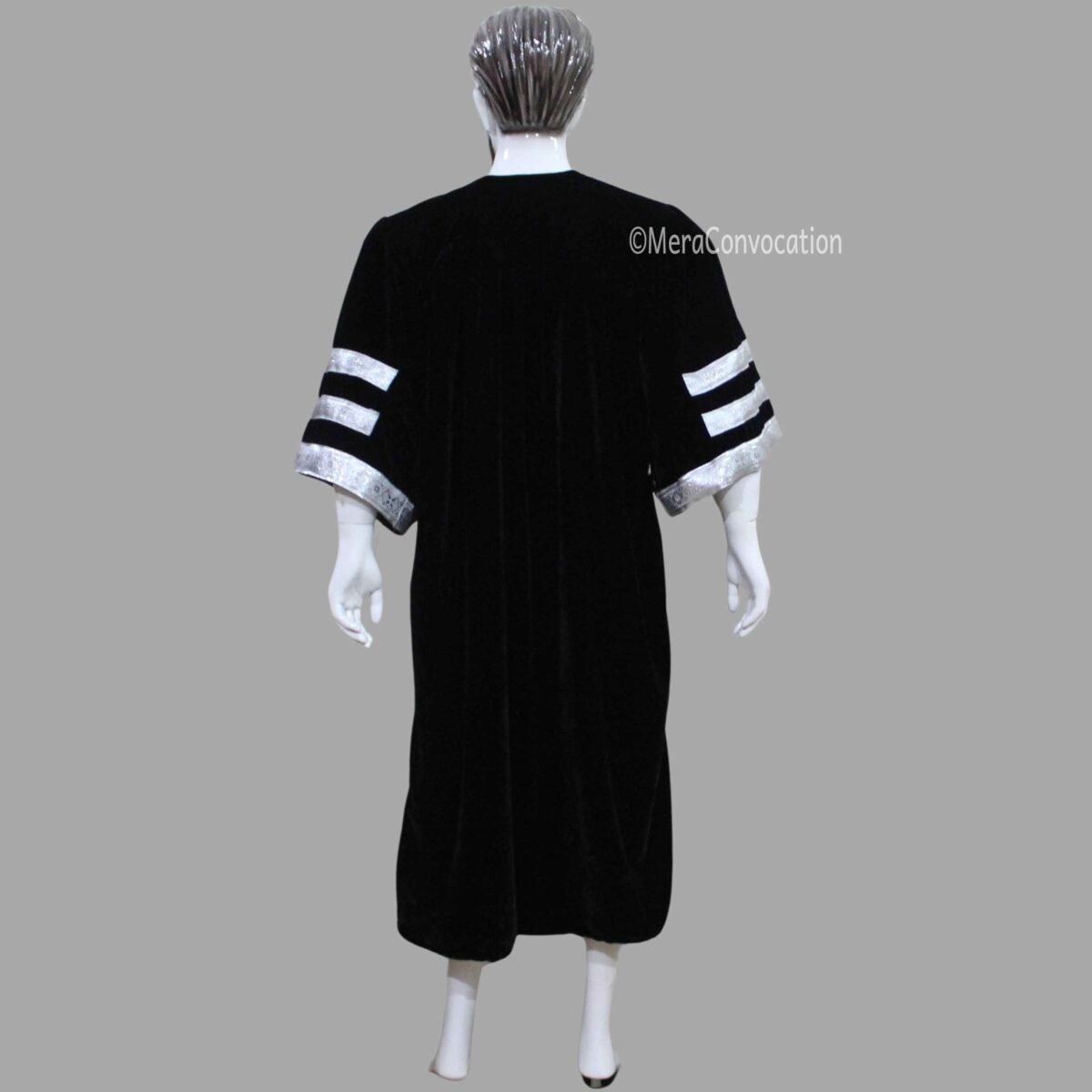 Black and Silver Premium Velvet Graduation Gown and Cap – Mera Convocation