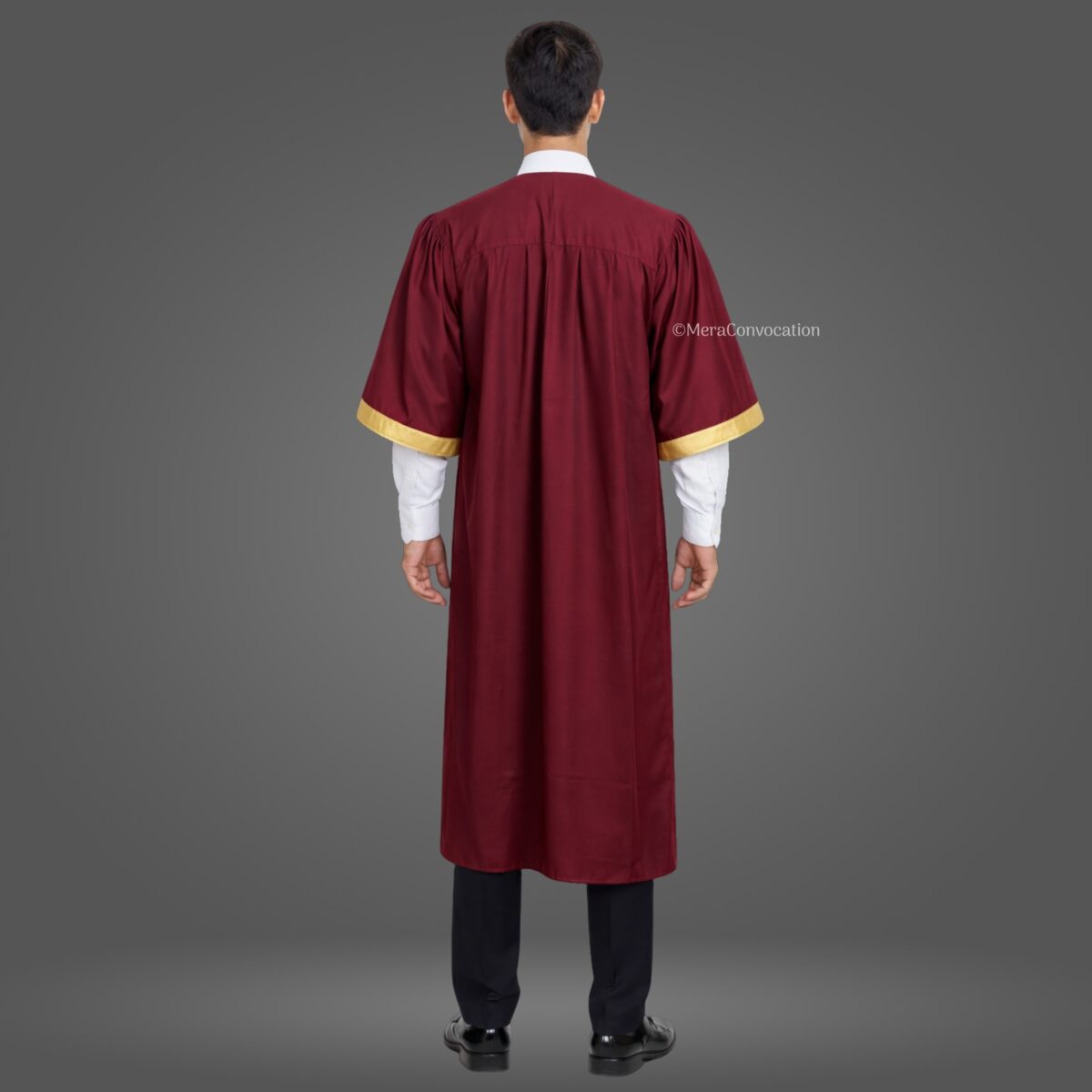 Maroon Matte Graduation Gown and Cap with Golden Border – Mera Convocation