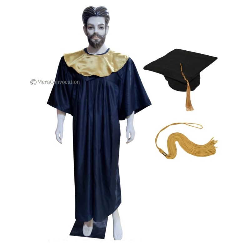 Black Graduation Gown and Cap with Pink Collar – Mera Convocation
