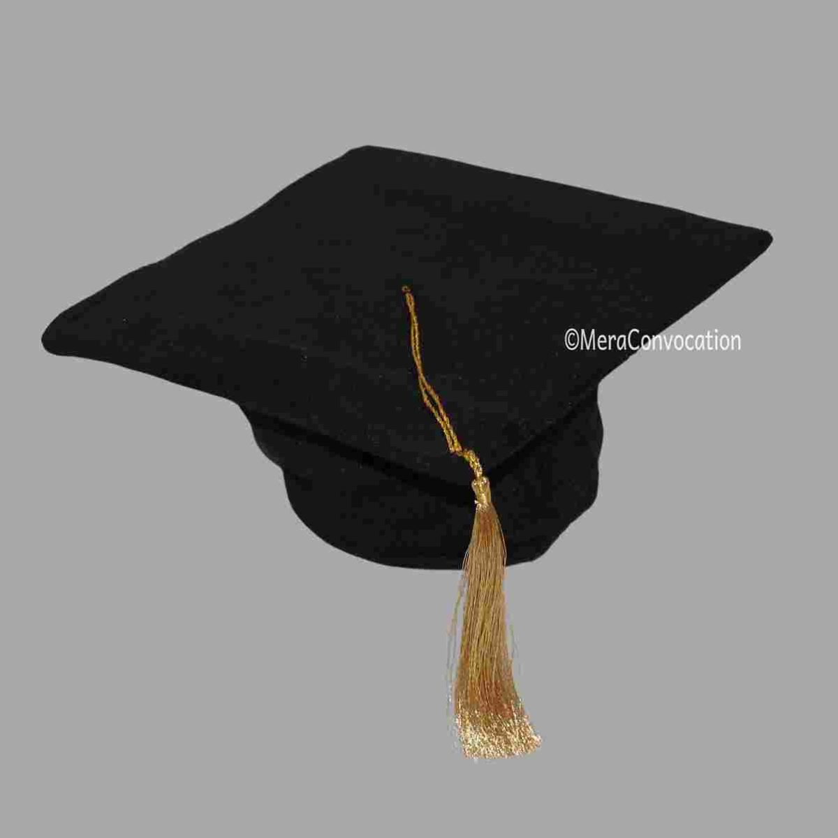 Black and Red Premium Velvet Graduation Gown and Cap – Mera Convocation