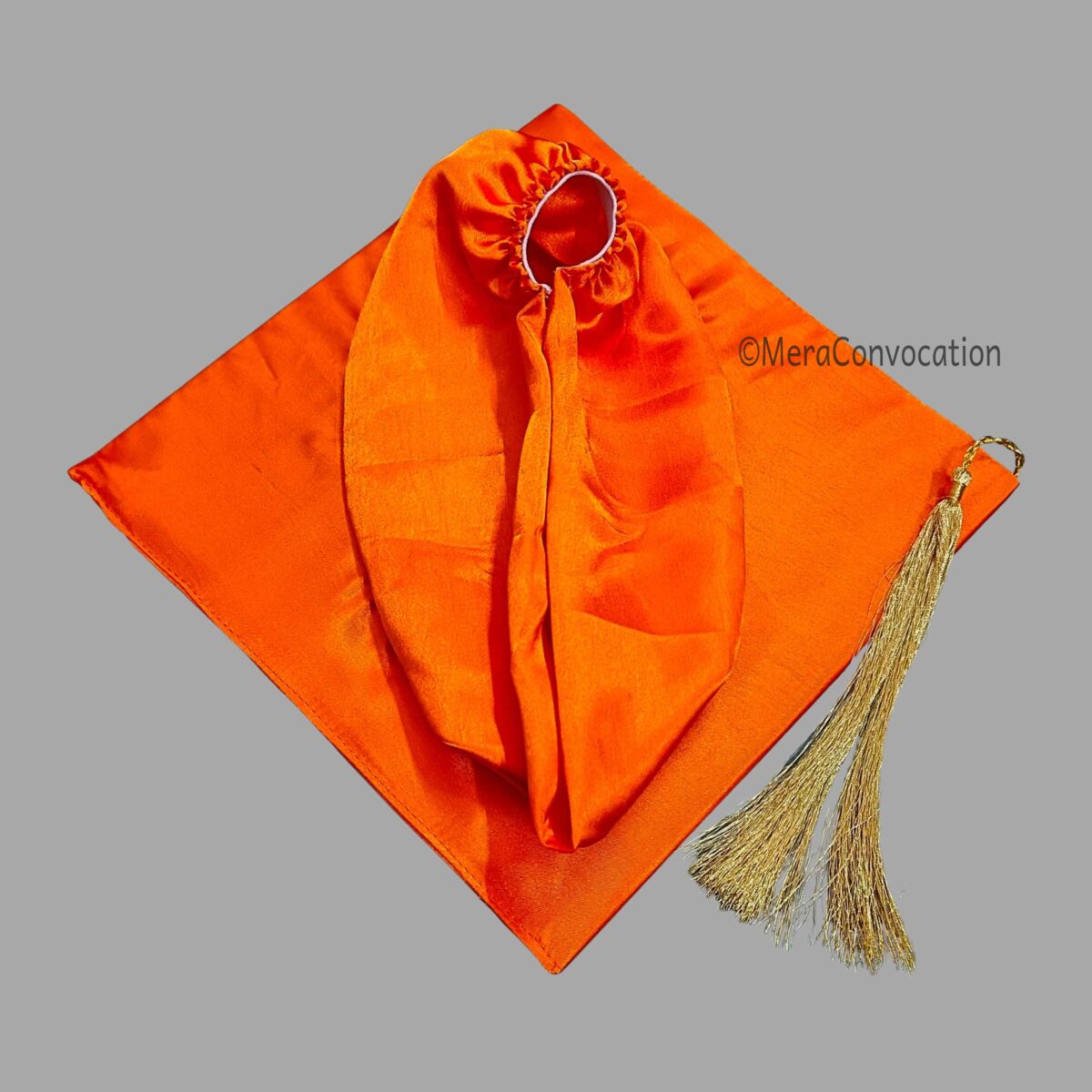 Orange Shiny Kids Graduation Gown with Golden Border and Cap – Mera ...