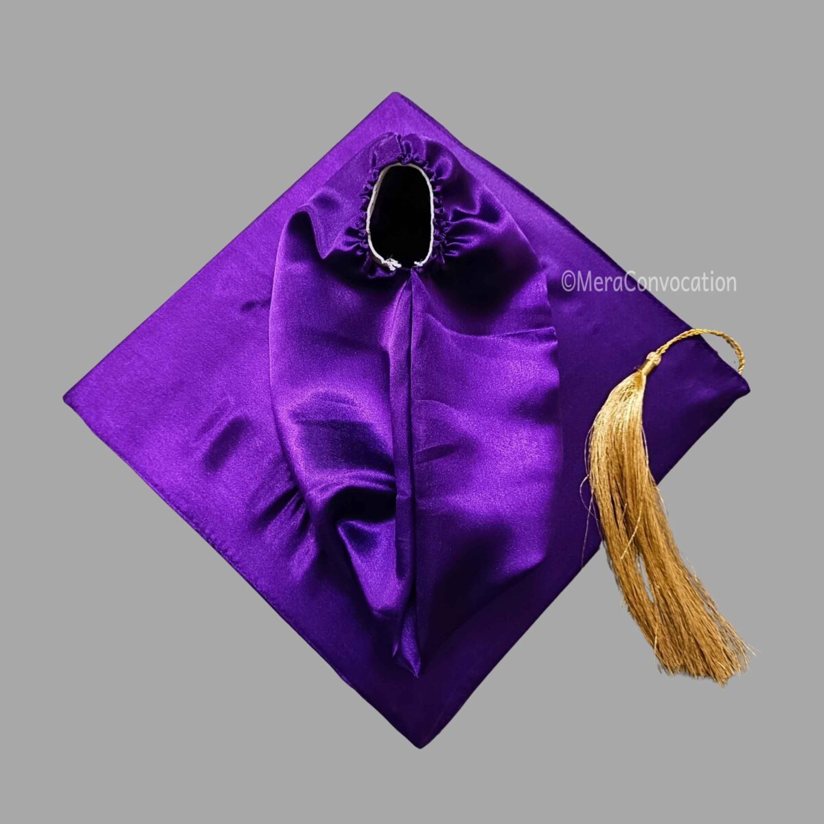 Purple Shiny Kids Graduation Gown with Golden Border and Cap – Mera ...