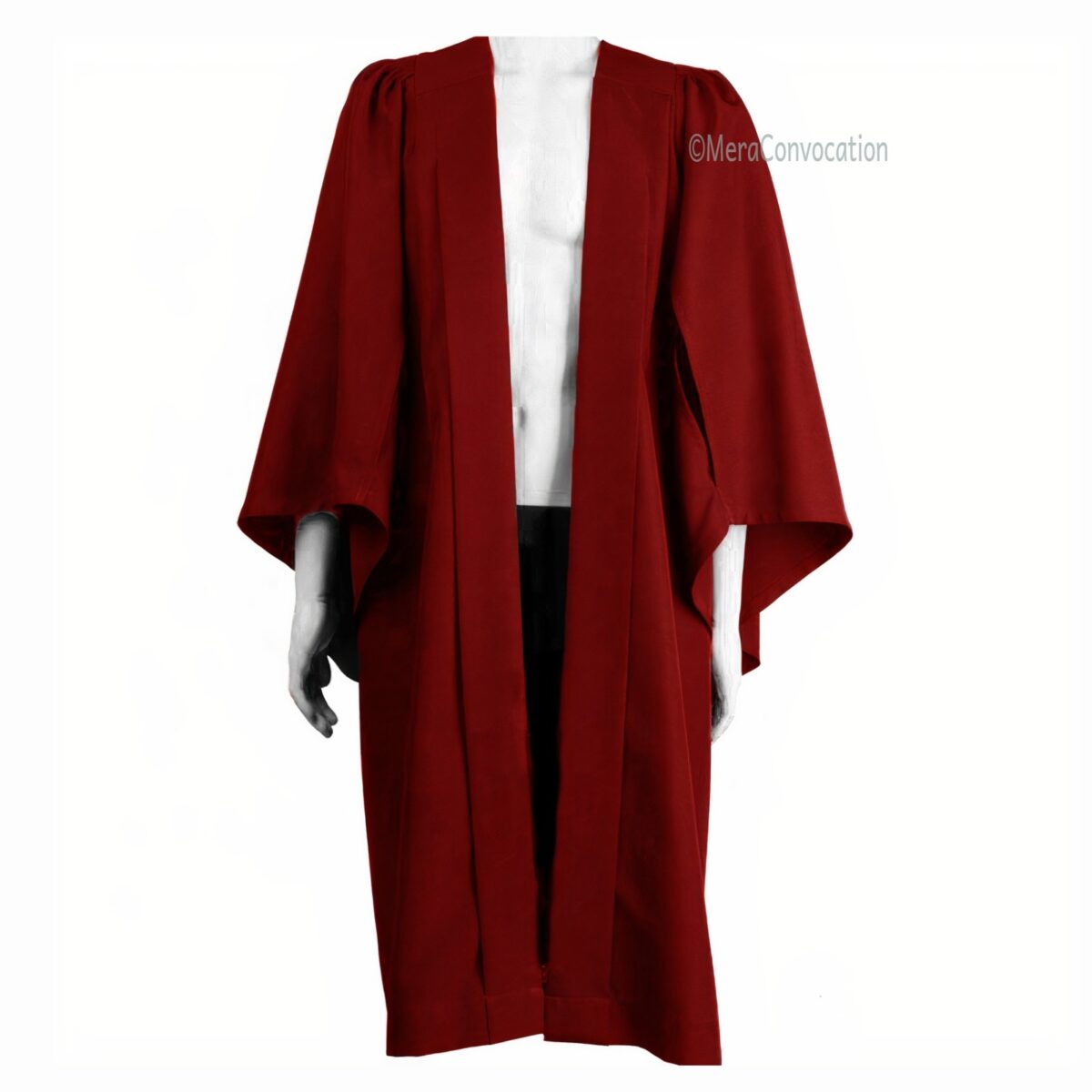 Red Front Open Matte Graduation Gown and Cap – Mera Convocation