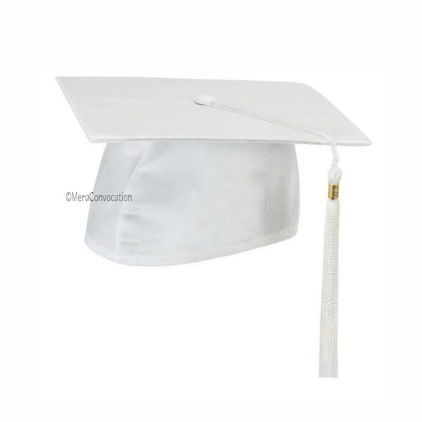 White Matte High School Graduation Gown and Cap – Mera Convocation