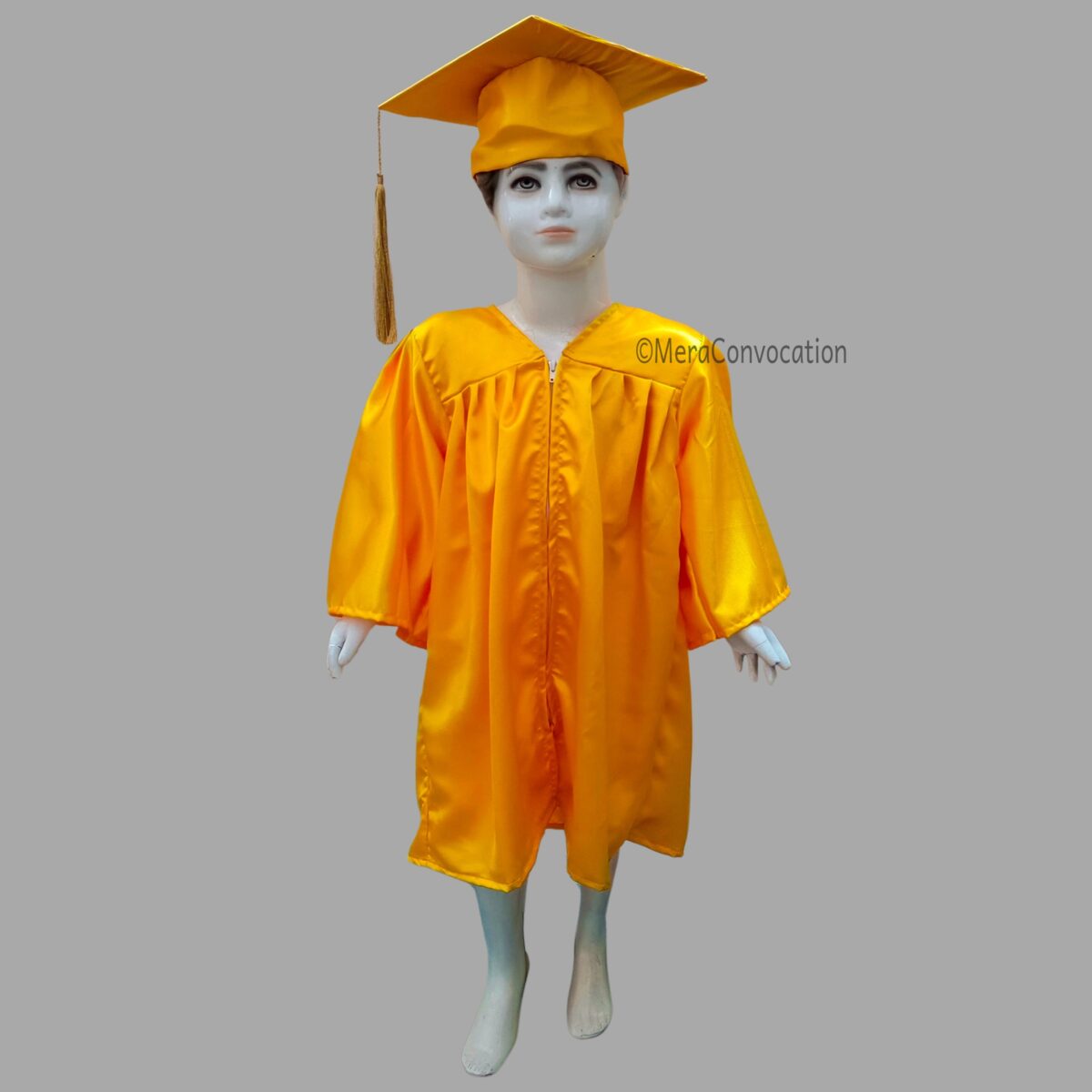 Yellow Shiny Kids Graduation Gown and Cap – Mera Convocation