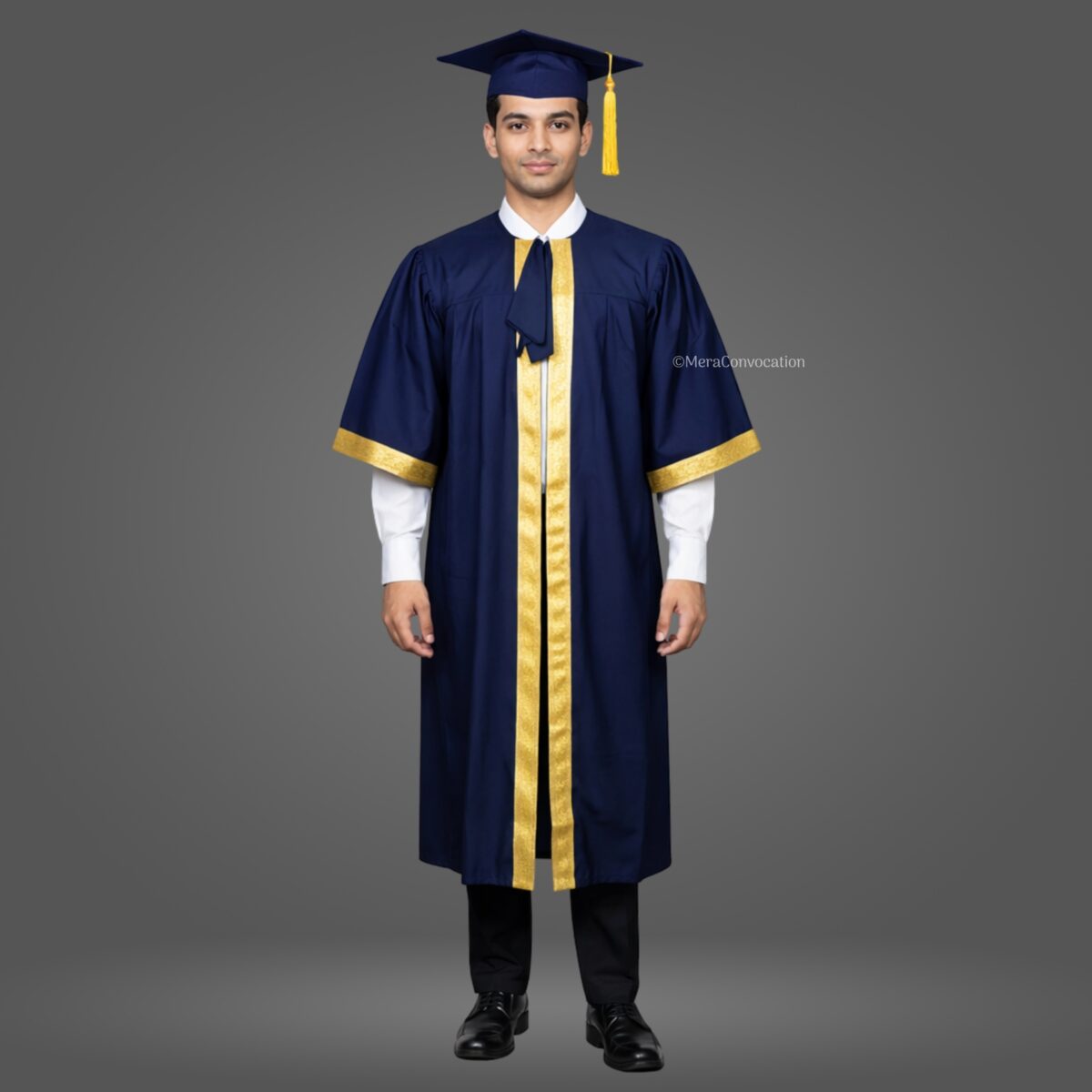 Navy Blue Shiny Primary Graduation Gown and Cap – Mera Convocation