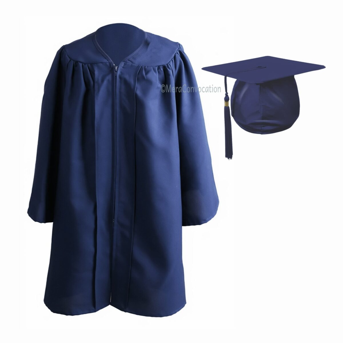 Navy Blue Shiny Primary Graduation Gown and Cap – Mera Convocation