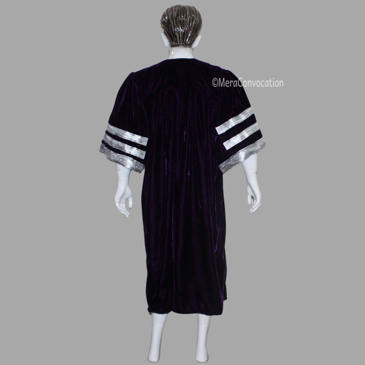 Purple and Silver Premium Velvet Graduation Gown and Cap – Mera Convocation