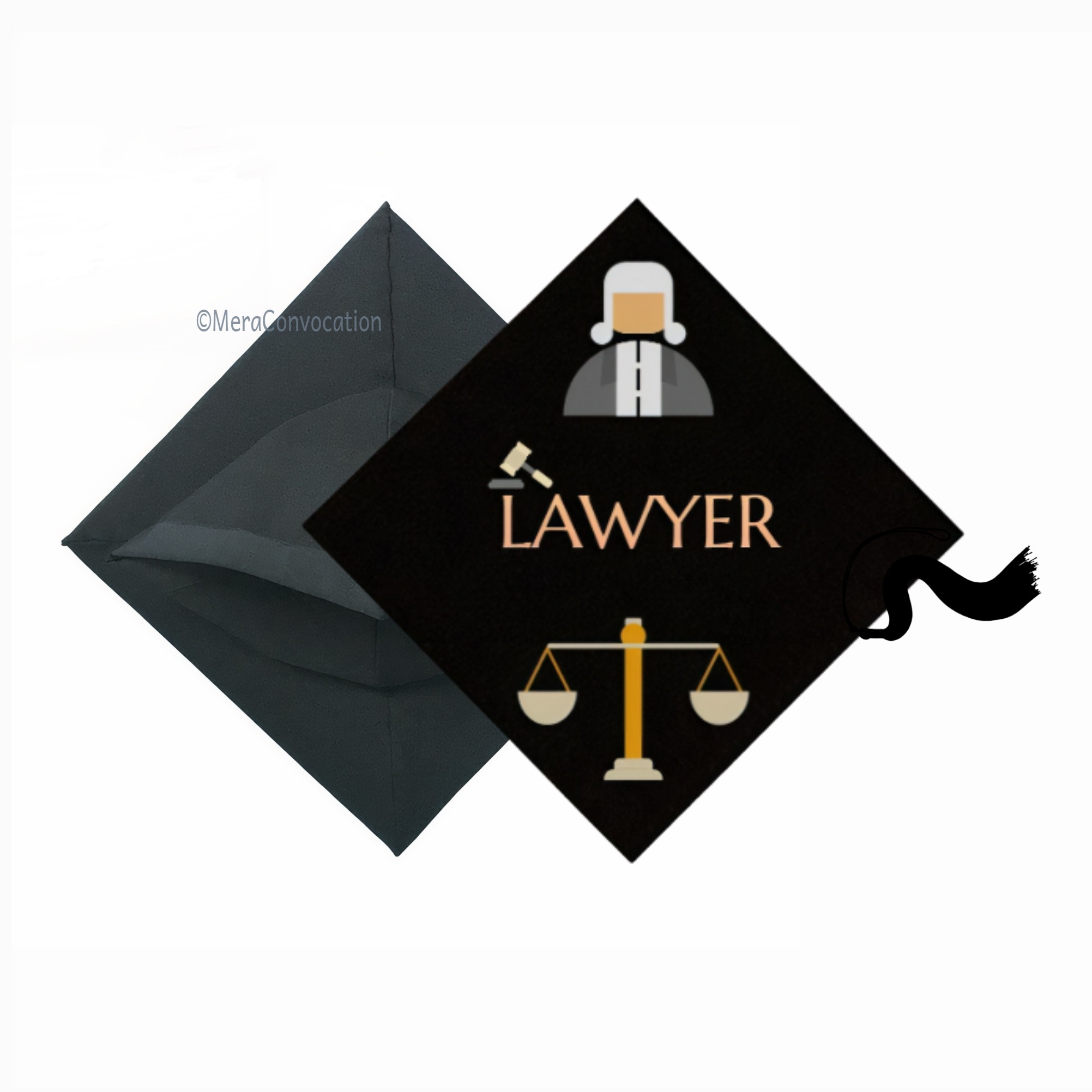 Black Shiny Graduation Cap – Mera Convocation