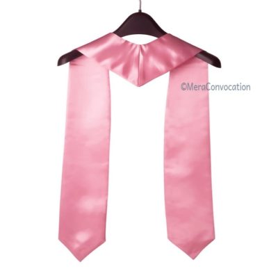 Light Pink Stole with Black Shiny Zipper Convocation Gown and Cap ...