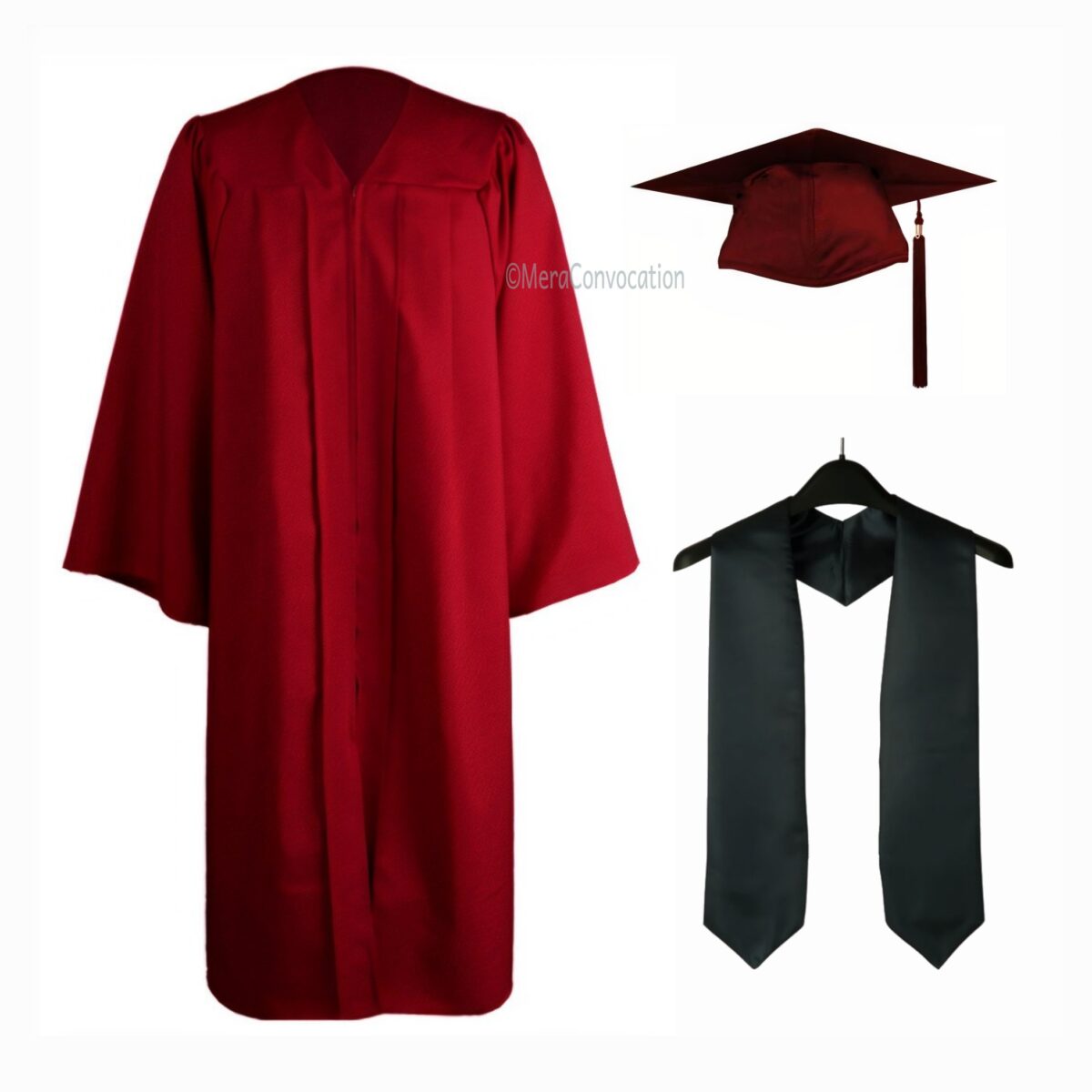 Navy Blue Graduation Gown and Cap with White Stole – Mera Convocation