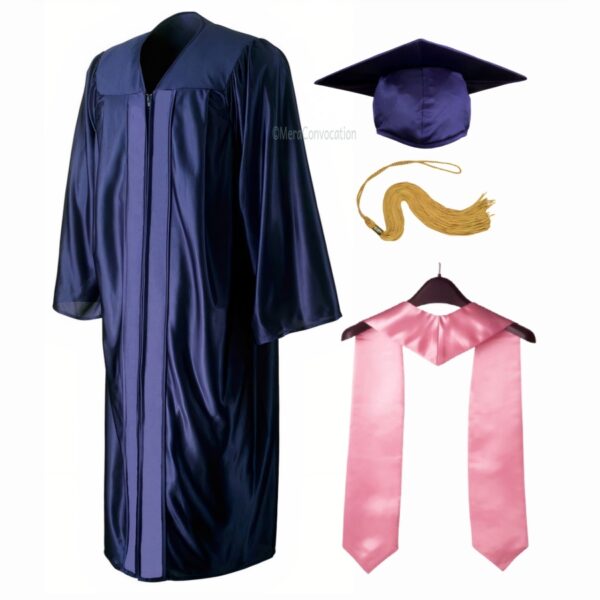 Black Graduation Gown and Cap with Silver Scarf – Mera Convocation