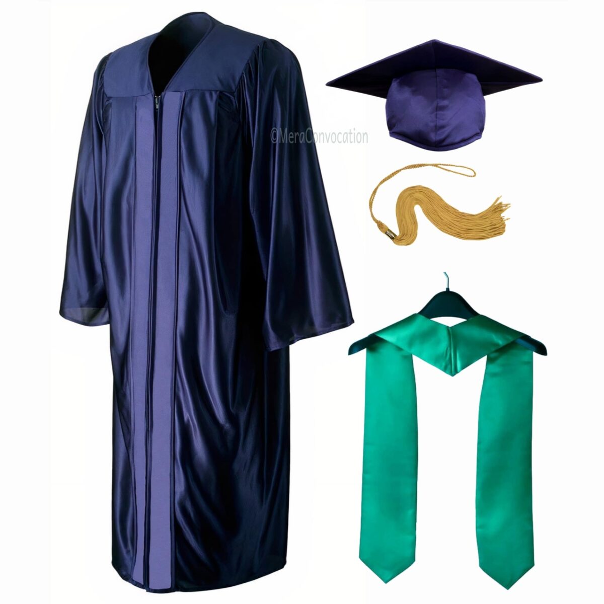 Navy Blue Shiny Graduation Cap – Mera Convocation