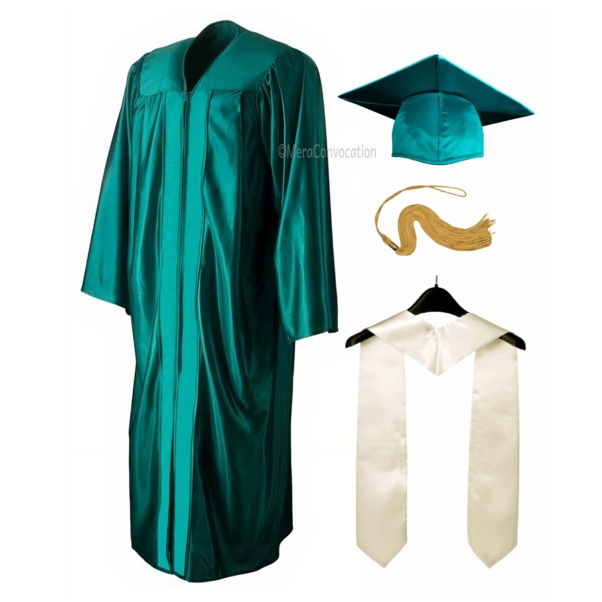 Black Graduation Gown and Cap with Royal Blue Scarf – Mera Convocation