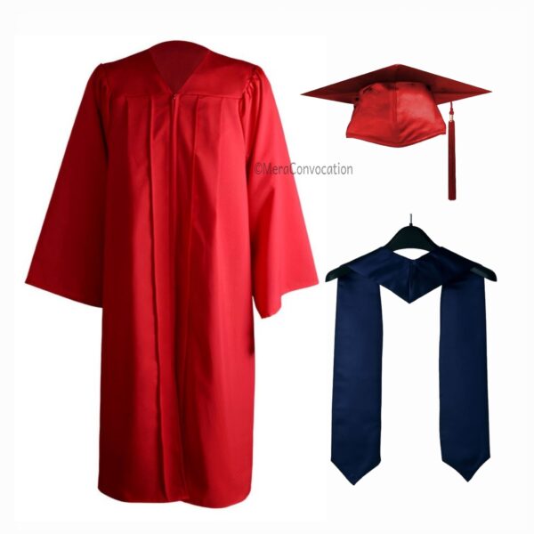 Red Shiny Primary Graduation Gown and Cap – Mera Convocation