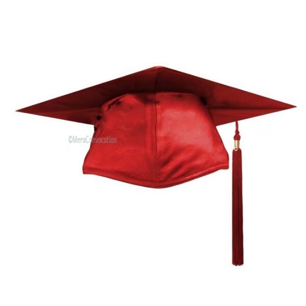Red Shiny Convocation Gown and Cap with Green Stole – Mera Convocation