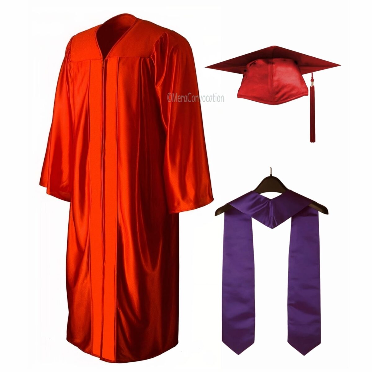 Black Graduation Gown and Cap with Yellow Scarf – Mera Convocation