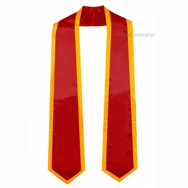 Red Graduation Stole with Yellow Piping – Mera Convocation