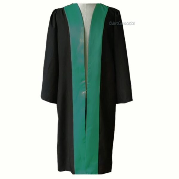 Black Matte Graduation Gown with Emerald Green Satin Border – Mera ...