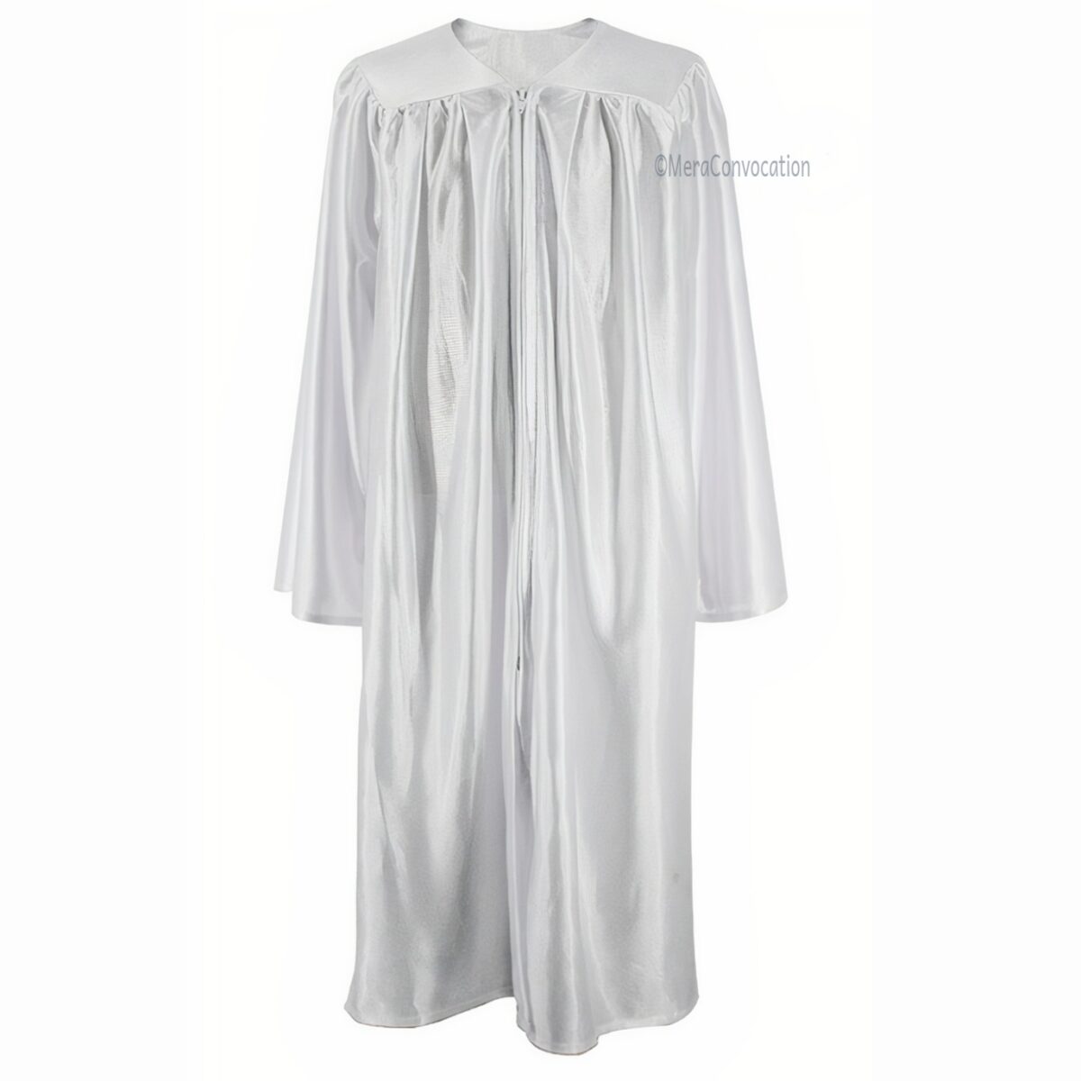 White Shiny High School Graduation Gown and Cap – Mera Convocation