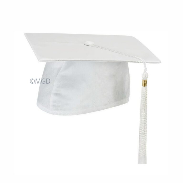 White Shiny Primary Graduation Gown and Cap – Mera Convocation