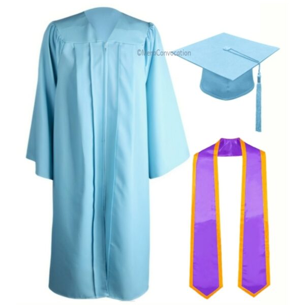 Red Graduation Stole with Yellow Piping – Mera Convocation