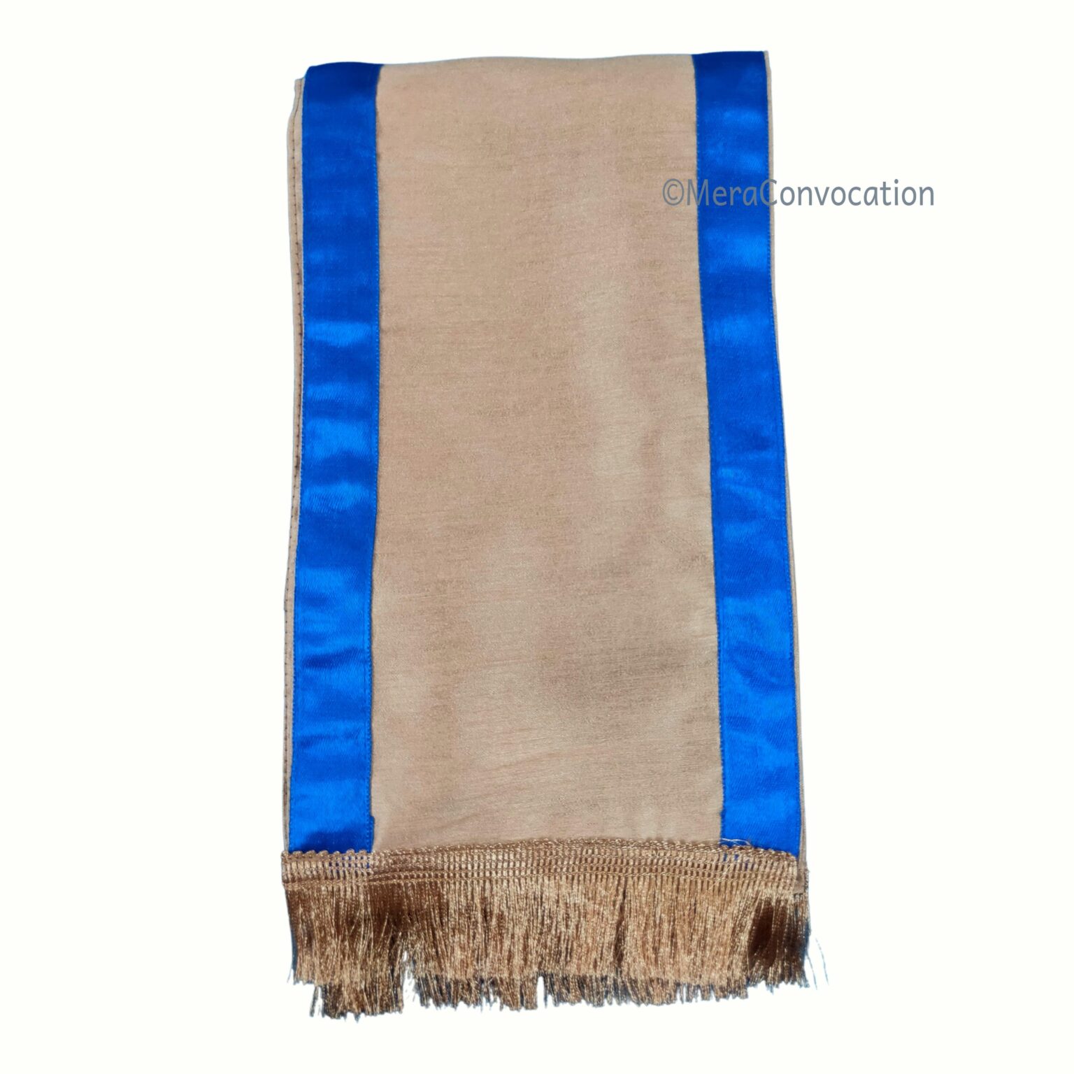 Golden Traditional Cotton Stole with Royal Blue Border – Mera Convocation