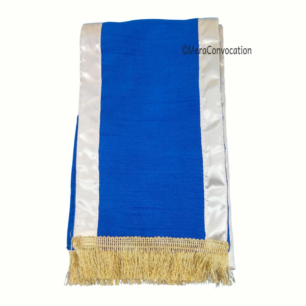 Royal Blue Traditional Cotton Stole with White Border – Mera Convocation