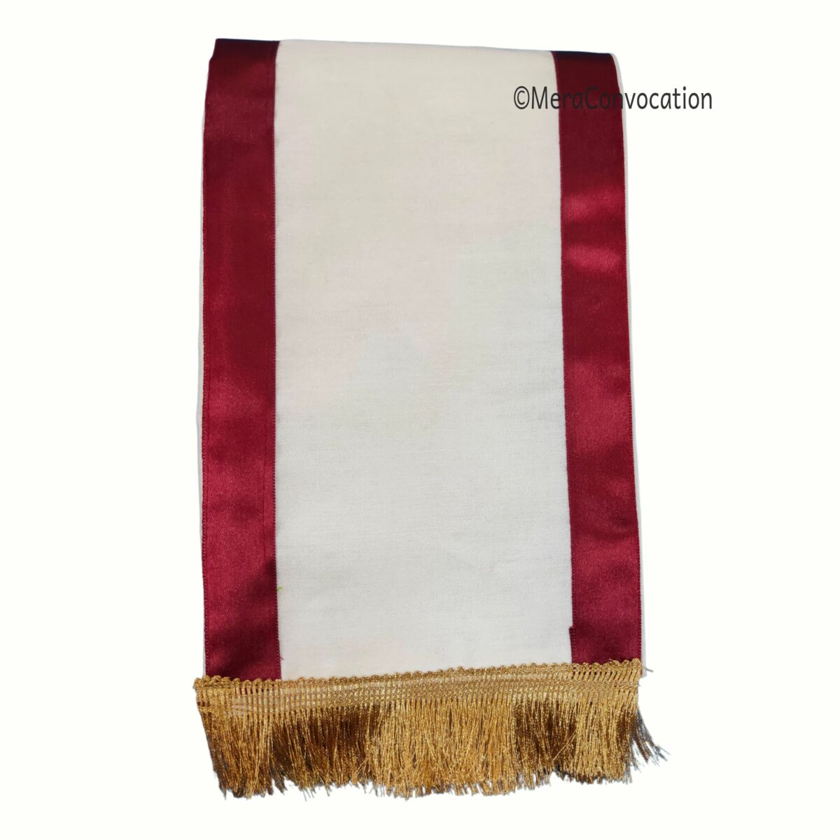White Traditional Cotton Stole with Maroon Border – Mera Convocation