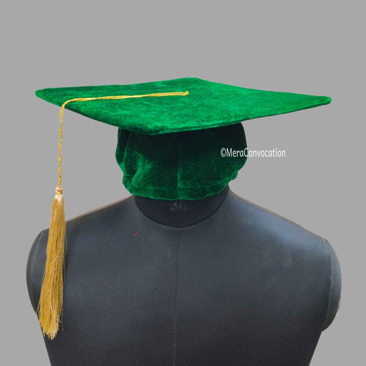 Green Premium Velvet Graduation Gown and Cap – Three Sleeves Border ...