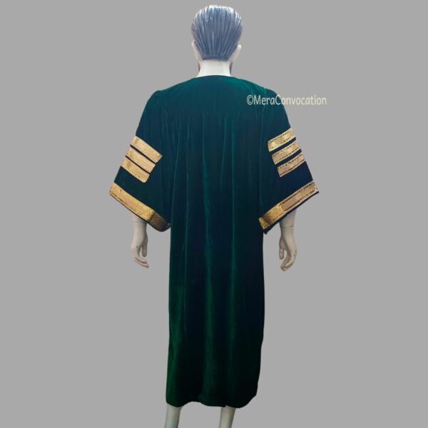 Green Premium Velvet Graduation Gown and Cap – Three Sleeves Border ...
