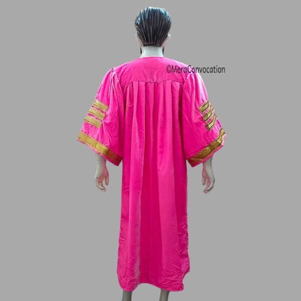Pink Premium Velvet Graduation Gown and Cap – Three Sleeves Border ...