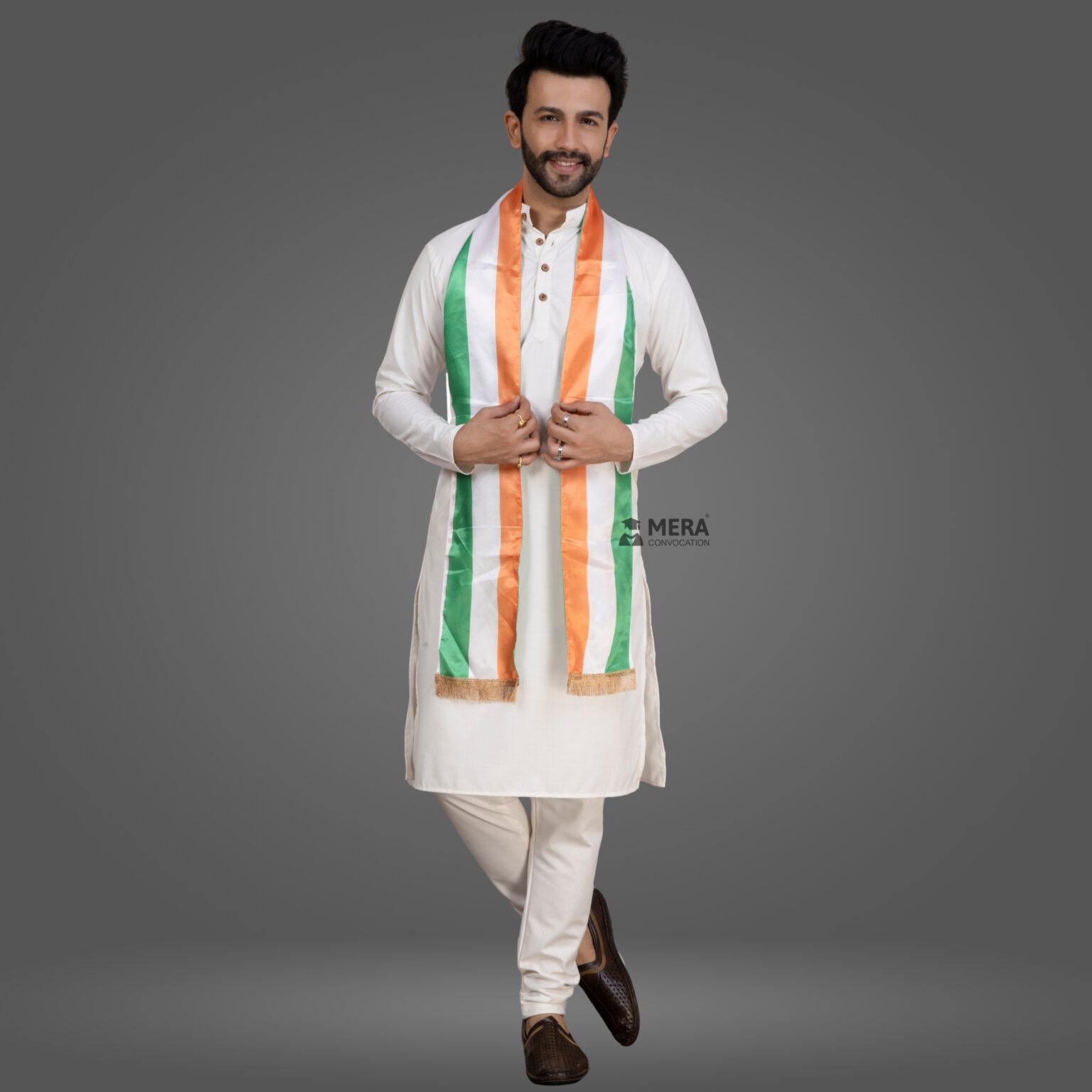 Premium Indian Tricolor Sash – Mera Convocation