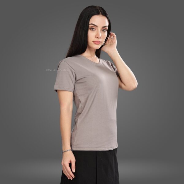 Ash Grey Premium Crew Neck Tshirt for Women – Mera Convocation